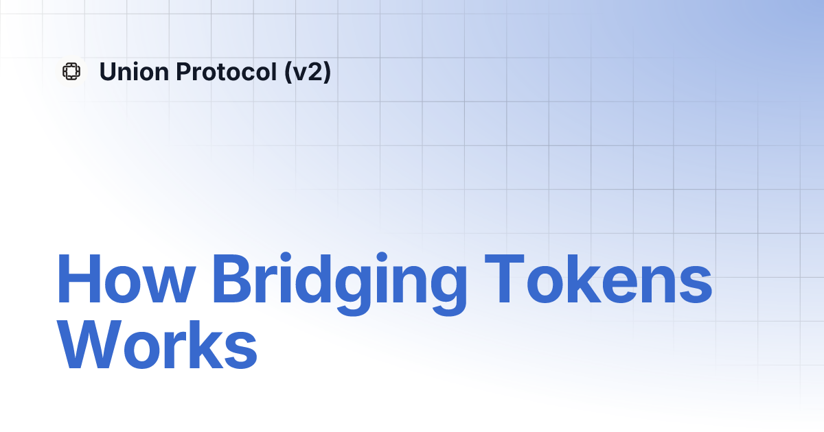 How Bridging Tokens Works | Union Protocol (v2)